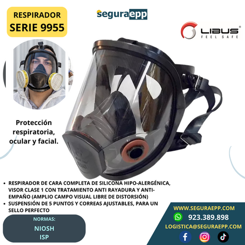 Respirador Full Face Serie 9955 Libus | Segura EPP