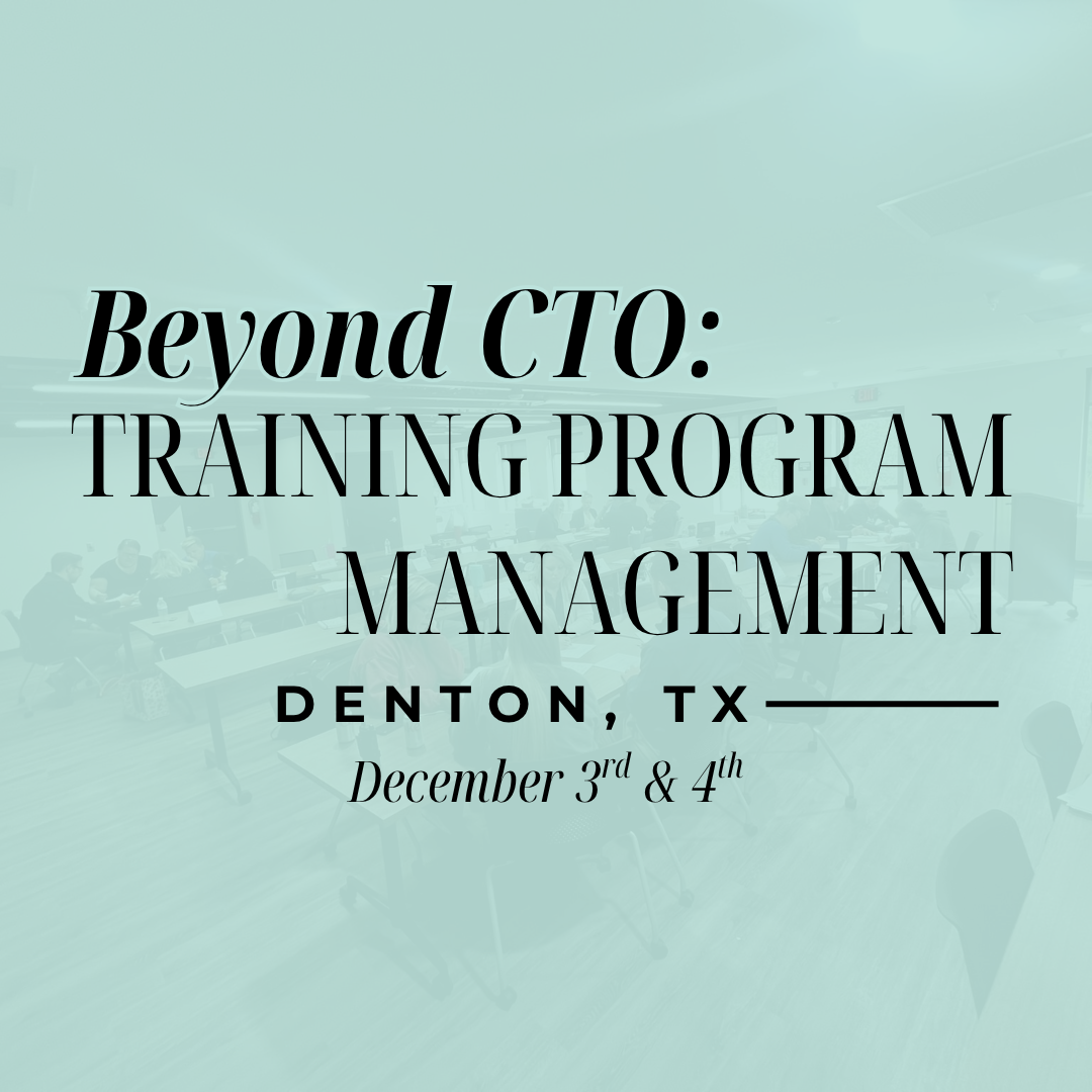 ***Class Postponed*** Beyond CTO: Training Program Management | Under The Headset