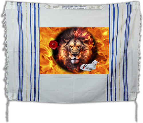 SUPER FLAME LION AND LAMB | Custom Prayer Shawls