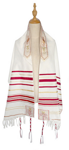 RED/WINE PRAYER SHAWL | Custom Prayer Shawls