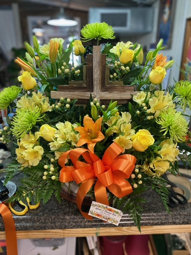 MIX FLORAL WITH KEEPSAKE CROSS | Mysite