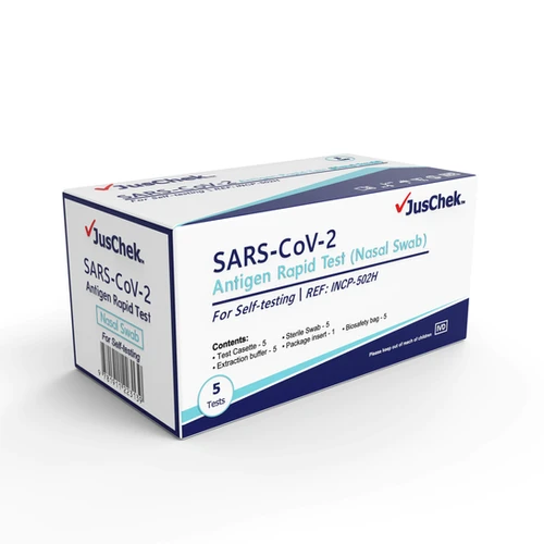 Juschek (Nasal) SARS-CoV-2 Rapid Antigen Test Kit - 5 Tests (1 Box ...