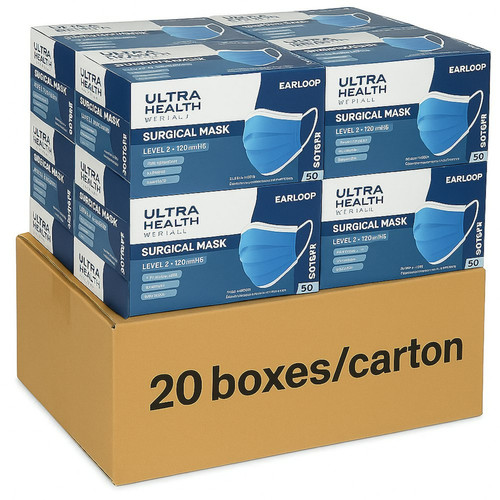 20 X Ultra Health Level 2 Mask - Blue Colour TGA Approved| June 2029 ...