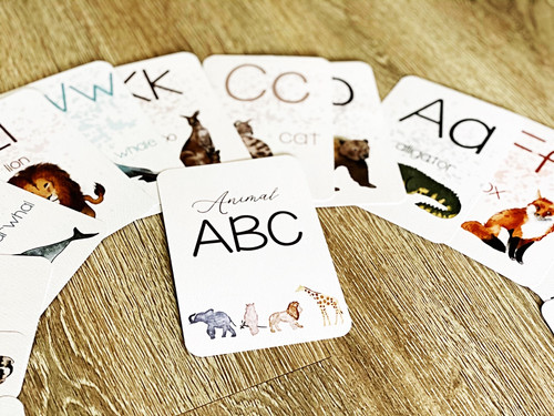ABC Animal Flash Cards | My Three Hearts Stud