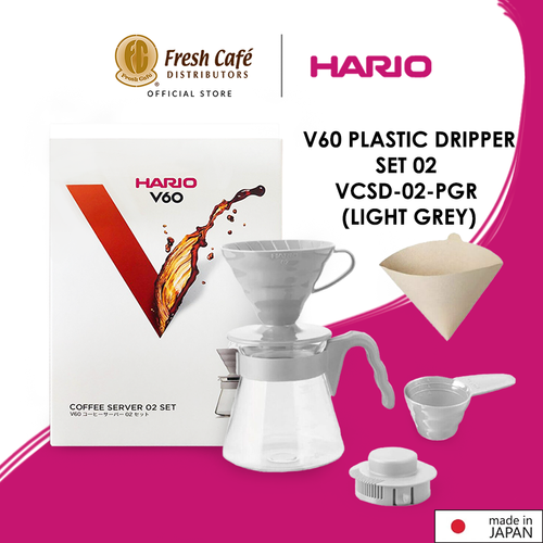 Hario V60 Coffee Server 02 Set / Light Grey / 1- 4 Cups - VCSD-02-PGR ...