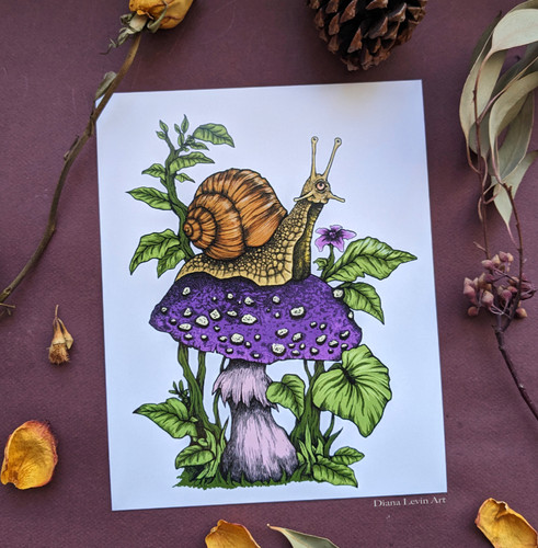 Snail Vision 8" x 10" Art Print | ghoulishbunnystudios