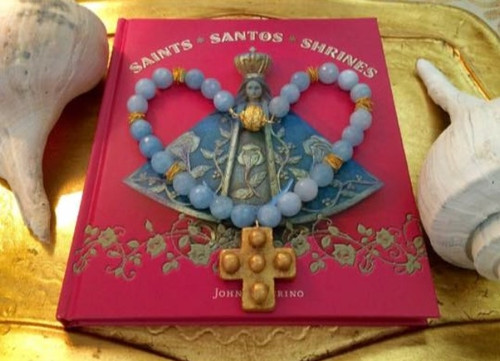 Small Cross on Angelite Beads | heart-knot