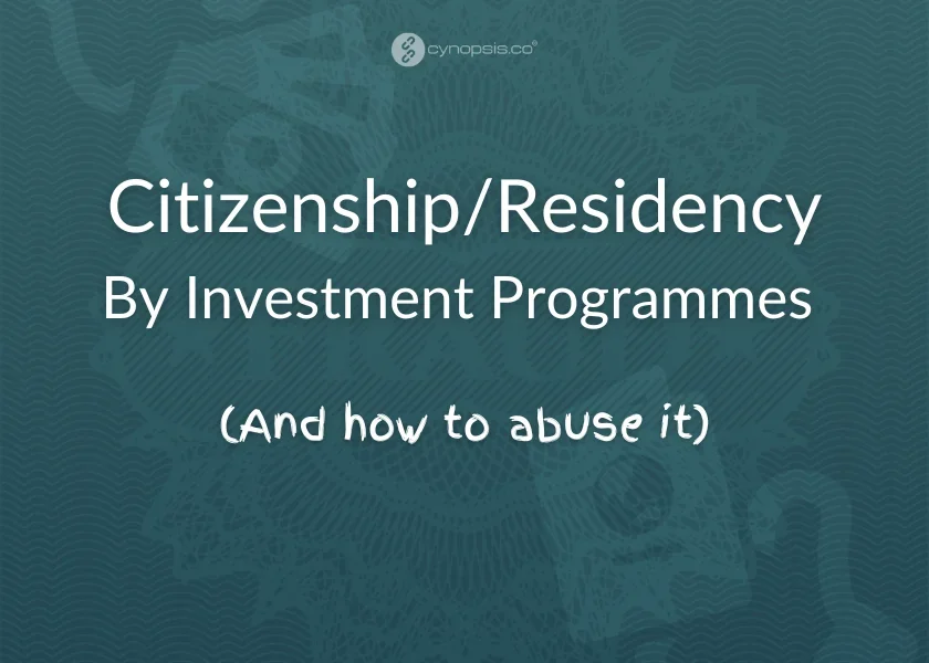 On Misuse of Programmes: Citizenship By Investment