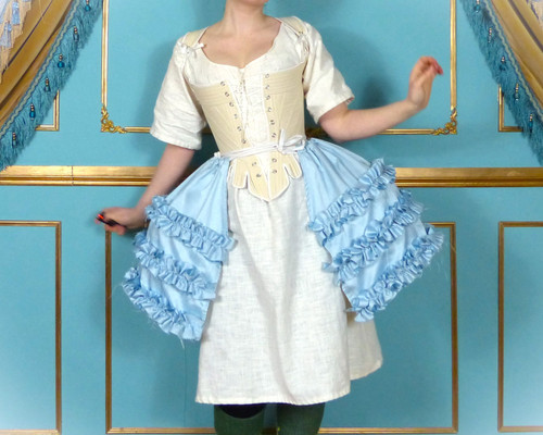 Strip Ruffle Rococo Side Panniers 18th Century Undergarment Support ...