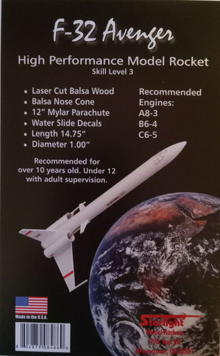 Starlight F-32 Avenger model rocket kit | Starlight rockets