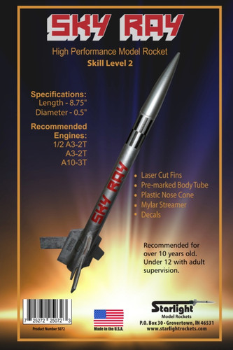 Sky Ray model rocket kit. | Starlight rockets