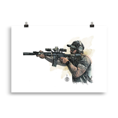 00092 - Navy Seal Cole Fackler Unframed Artwork | Army Warhog