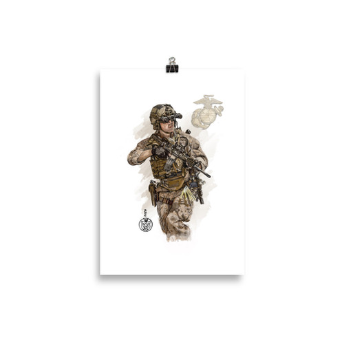 00251 - US Marine Corps Maritime Raid Force Unframed Artwork | Army Warhog