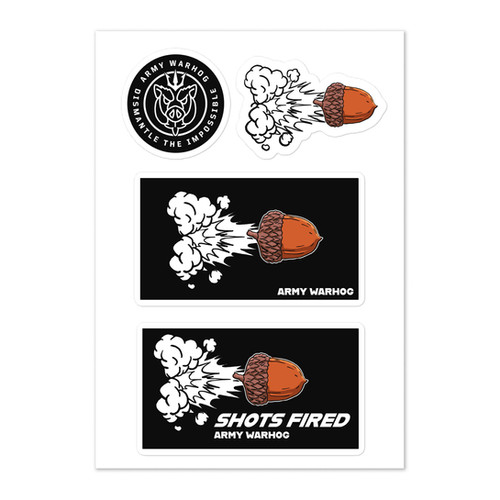 Shots Fired Sticker sheet | Army Warhog