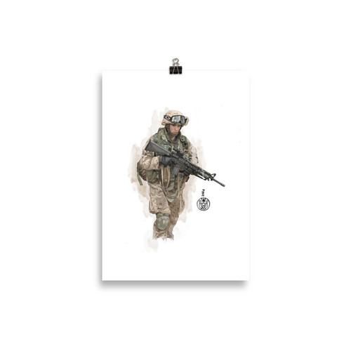 00334 - US Marine Fallujah Unframed Artwork | Army Warhog