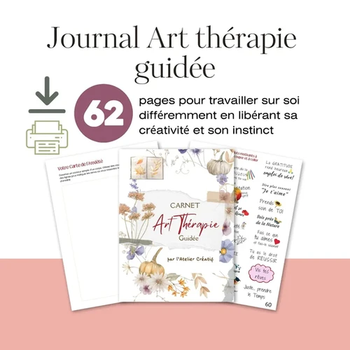 Carnet Art Thérapie Guidée – Journal créatif et bien-être (62 pages ...