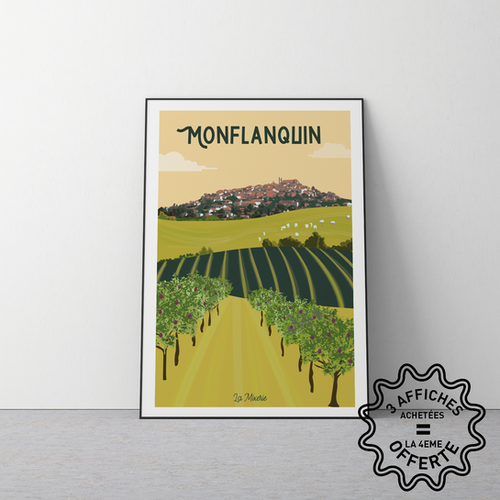 Affiche de Monflanquin dans le Lot-et-Garonne | lamixerie