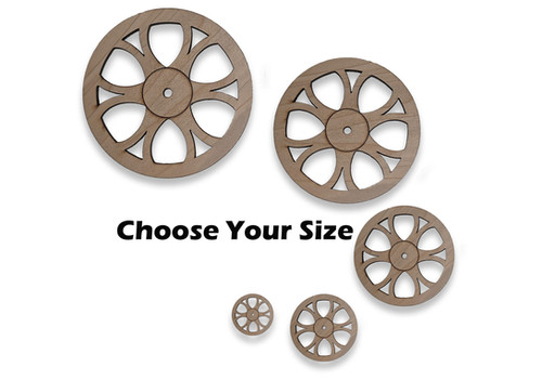 Elegant Poplar Wood Craft Wheel - Unique Curved 6-Spoke Laser Cut (Set ...