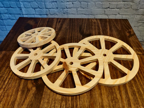 Pine Wagon Wheels, stage coach wheels (set of 2) | Wild Woodworker