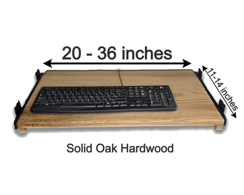 Oak Keyboard Tray (Satin Clear Coat), custom wooden keyboard tray slide ...