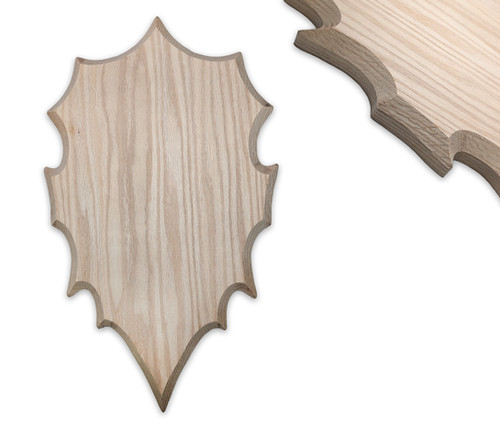 Solid Red Oak Shield Plaque with Jagged Edge & 7″–39″ Heights, Keyhole ...