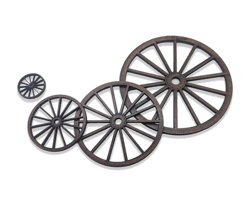 14 spoke wheels for crafts (Set of 4), Composite wooden wheels, | Wild ...