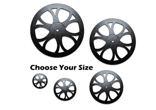 Black Curved spoke wheels for crafts (Set of 4), Composite wooden ...