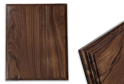 Solid Walnut plaque (10x13x0.75 in), Square Corners, 5/8 in Classical edging | Wild Woodworker