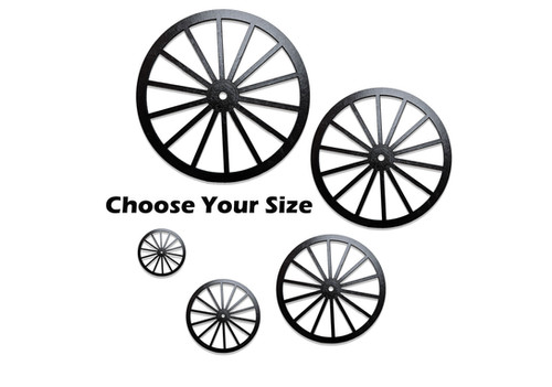 Black 14 spoke wheels for crafts (Set of 4), Composite wooden wheels ...