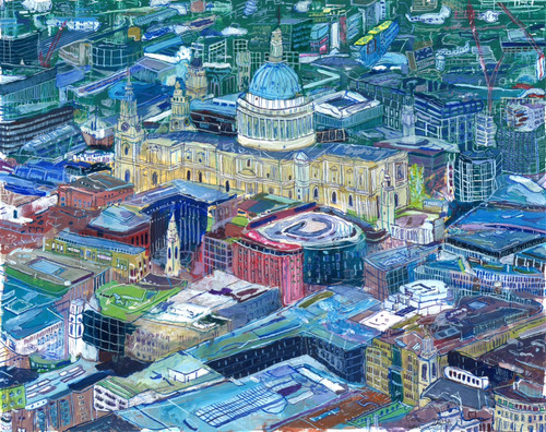 View of St Paul Cathedral from the Shard, 2024 | Oliver Yu Chan Art