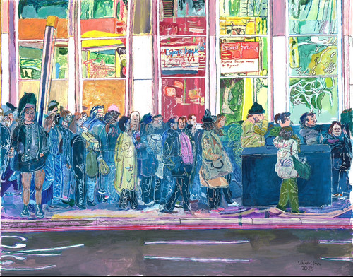 PRINT Happy To Talk Queue, 2023 | Oliver Yu Chan Art