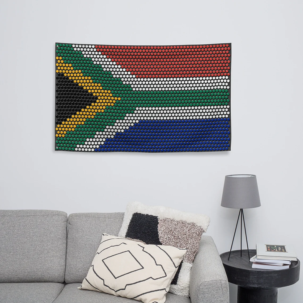 South Africa Flag Traditional Zulu Beadwork Graphic Print Flag | Braaininja