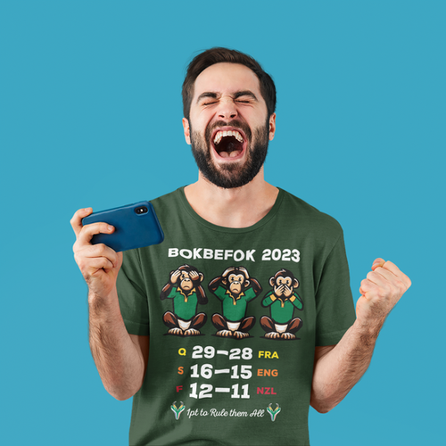 Bokbefok Rugby 2023 T-Shirt | Funny South African Monkey Fans | Go ...