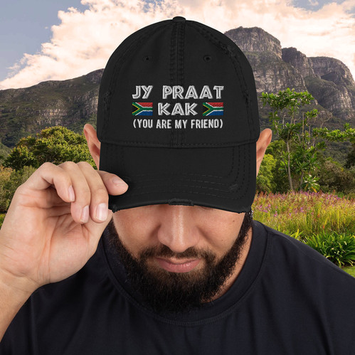 South Africa Jy Praat Kak Embroidered Distressed Dad Hat Funny ...