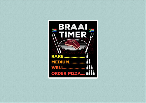 Braai Timer Sticker | Funny African BBQ | Family Dinner | South Africa ...