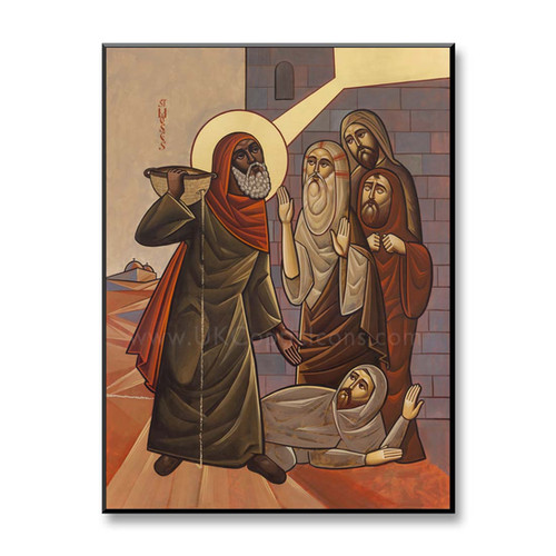 St Moses the Strong teaches his brothers | UK Coptic Icons