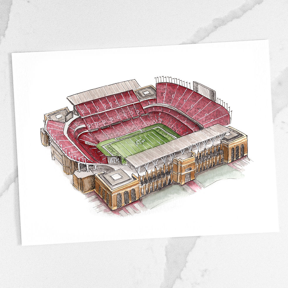 Texas A&M Kyle Field Stadium Print | Watercolor Manuel