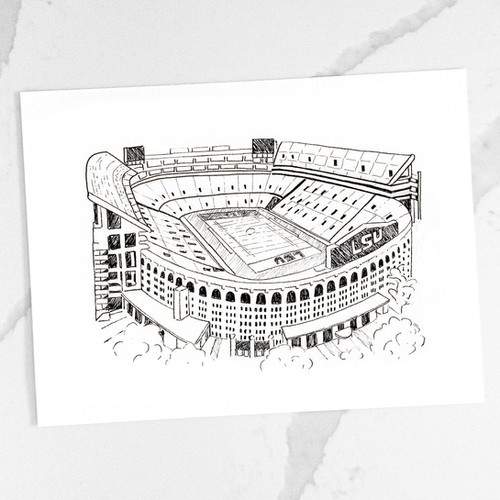 LSU Tiger Stadium Print - Pen & Ink | Watercolor Manuel