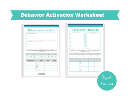 Behavioral Activation Worksheet - Depress Worksheet - Counseling ...