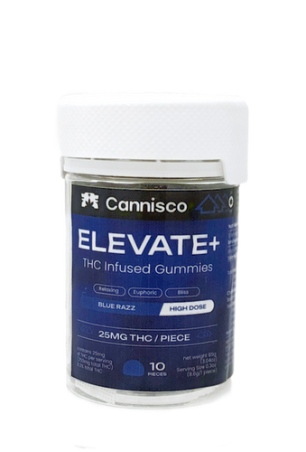 "ELEVATE+" Blue Razz THC Gummies - 25mg THC Per Gummy | EastCoastCollective
