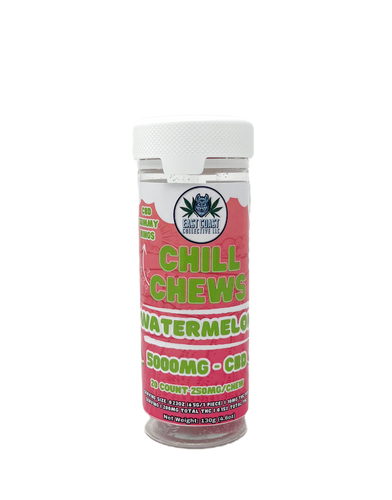 "HIGH DOSE CHILL CHEWS" CBD & THC GUMMIES: WATERMELON | EastCoastCollective