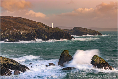 A stormy sea at Ardnakinna Lighthouse, Bere Island, Beara West Cork ...