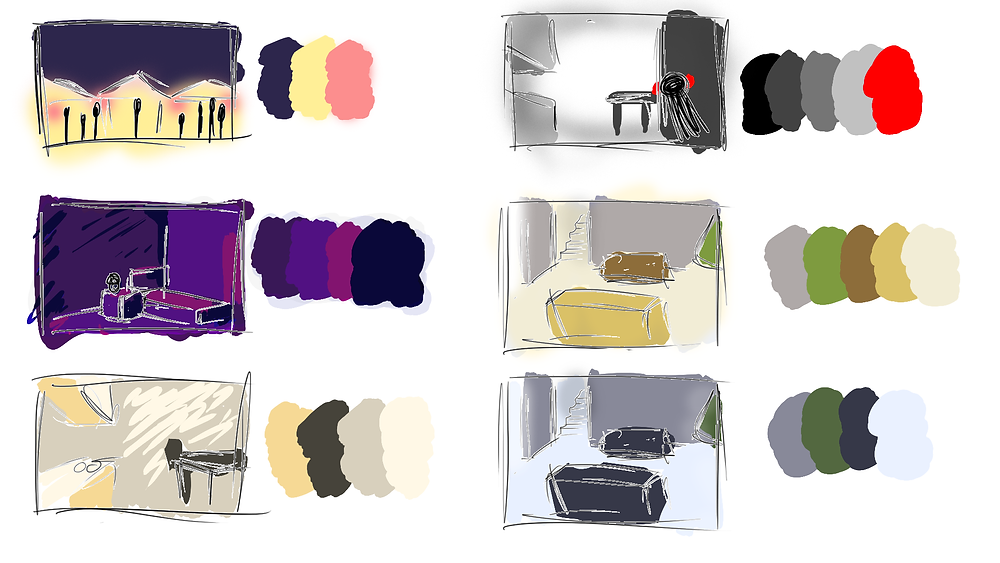 Scene Color Palettes/Lighting Layouts