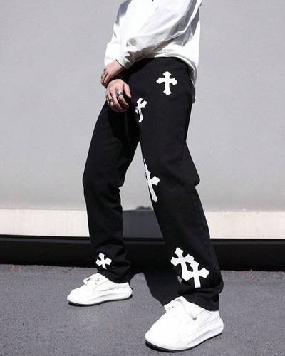 Cross Printed Jeans | Paper Castle India