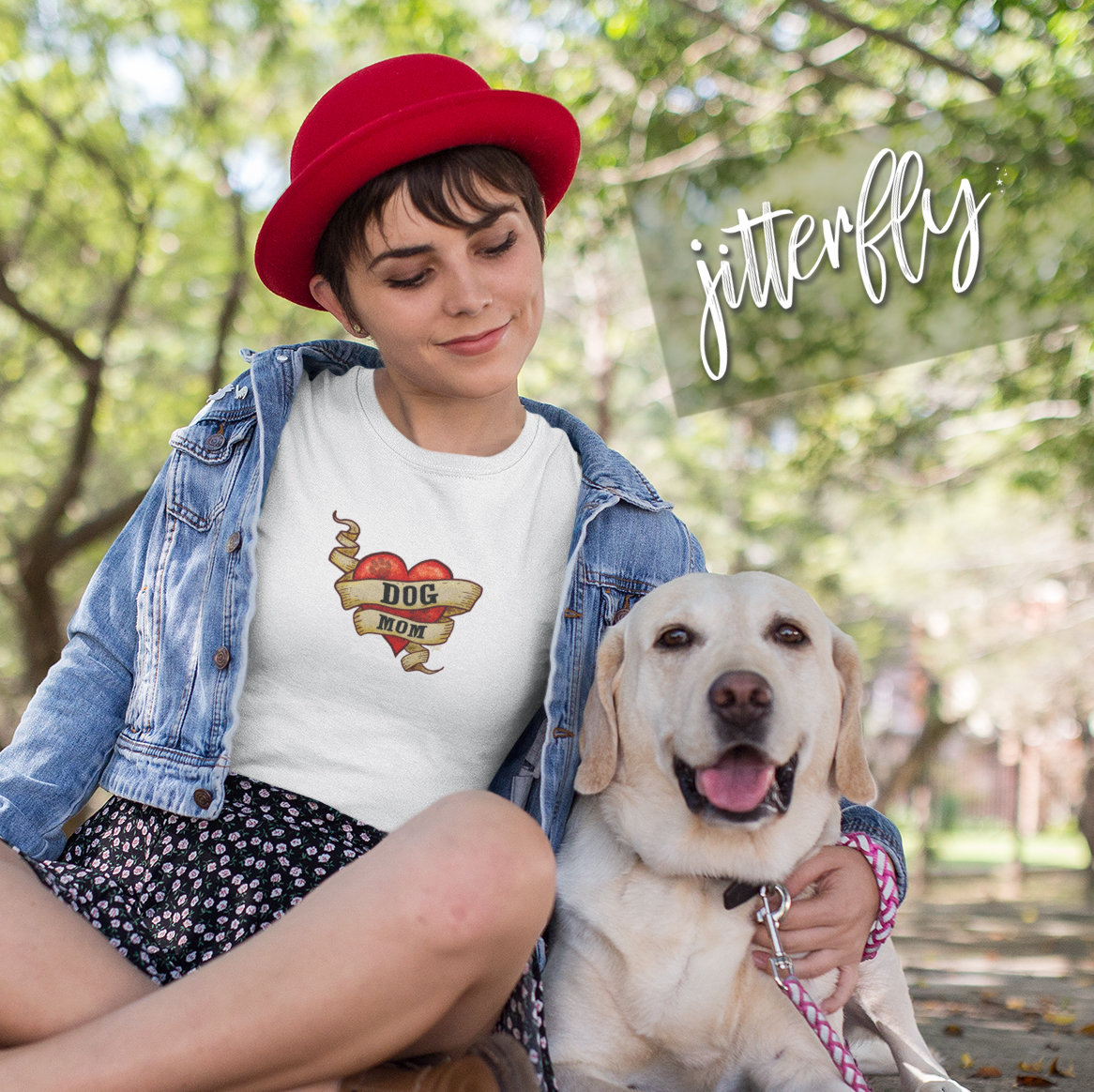 Vintage Heart Dog Mom
