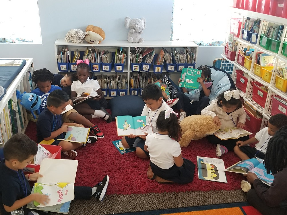 TK/Kinder Students Enjoying Books
