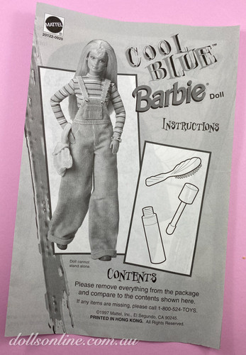Cool Blue Barbie booklet | Dolls On Line