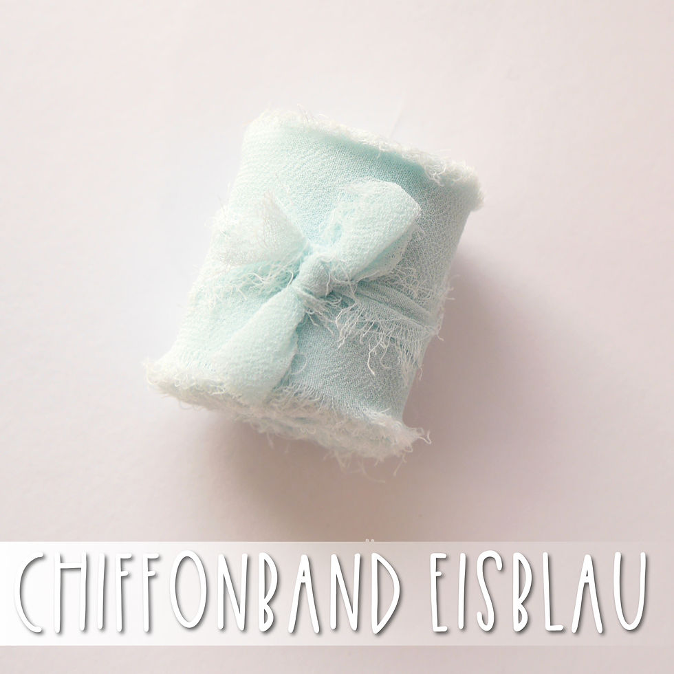Chiffonband mit Fransen eisblau | Café Constanze
