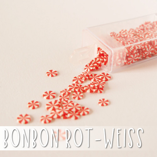Polymer Streusel Bonbon weiß/rot | Café Constanze