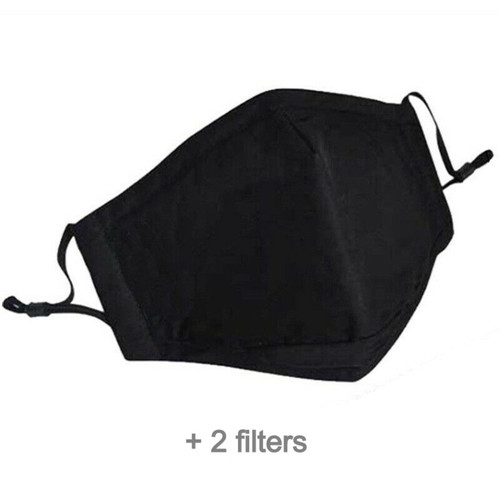 Buy Reusable Cotton Face Mask (Black) + Filters - £4 | Next Day Delivery